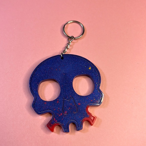 Handmade | Accessories | Handmade Multicolored Glitter Skeleton Skull ...